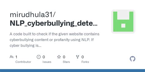 Github Mirudhula31nlpcyberbullyingdetection A Code Built To Check