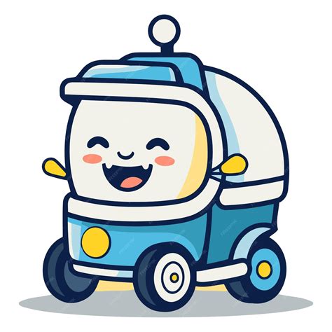 Premium Vector Cute Robot Character Vector Illustration Isolated On