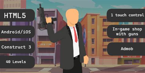 hitman bullet game construct 3 by liteboot codecanyon