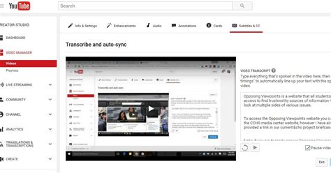 Curriculum Corner Youtube Closed Captions Uploading A Transcript