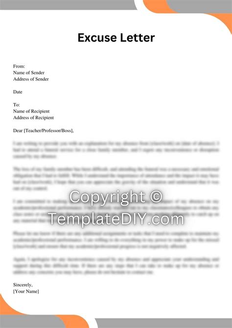 Funeral Excuse Letter Sample With Examples Word