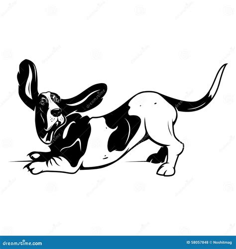 Basset Hound Heartbeat Word Cartoon Vector 114226761