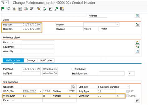 Solved Hours For A Work Order Sap Community