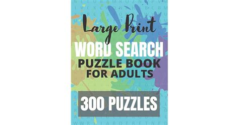Large Print Word Search Puzzle Book For Adults Puzzles Search For And Circle Words