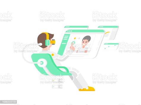 가상 현실의 개념 가상현실에 대한 스톡 벡터 아트 및 기타 이미지 가상현실 가상현실 시뮬레이터 개념 Istock