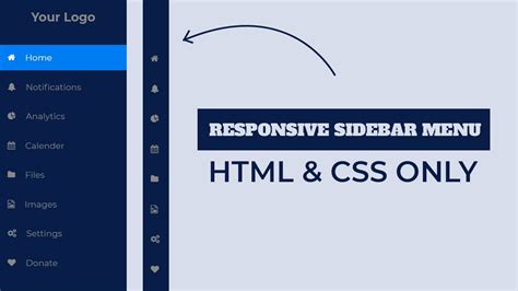 How To Make Side Navigation Menu Using Only Html And Css Youtube
