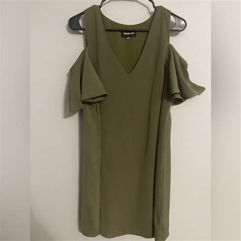 Sugarlips Olive Green Off The Shoulder Dress Gem