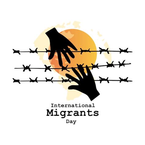 Ilustración vectorial del día internacional de los migrantes Vector