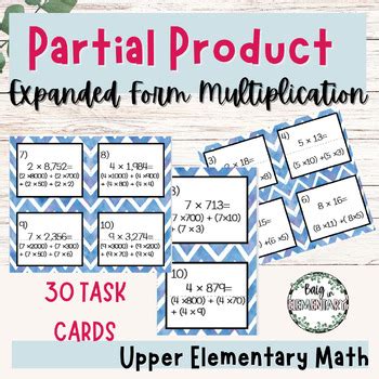 Partial Product Multiplication With Expanded Form Task Cards TPT