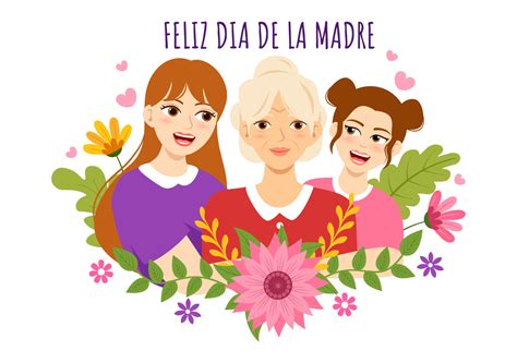 Feliz Dia Delaware La Madre Ilustración Con Celebrando Contento Madre Día Y Linda Niños En Plano