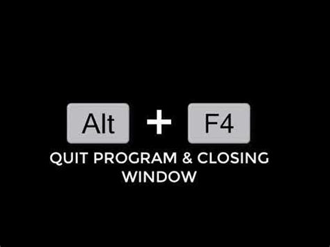 Alt F Quit Program And Closing Windows Shortcut Keyboards Youtube