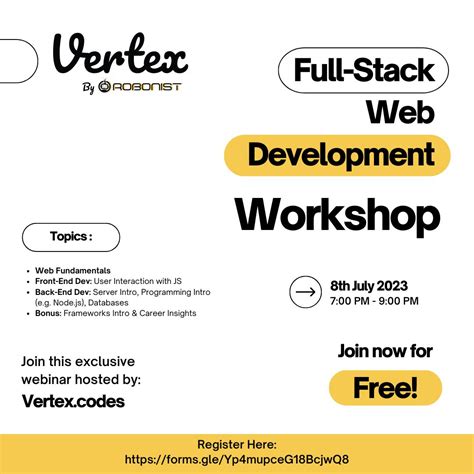 Free Full Stack Web Development Workshop At Vertex Register Now And