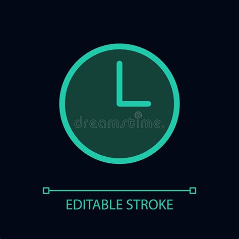 Clock Pixel Perfect Glassmorphism Ui Icon For Dark Theme Stock Vector