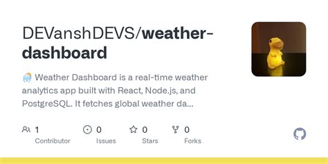 Github Devanshdevsweather Dashboard 🌦️ Weather Dashboard Is A Real