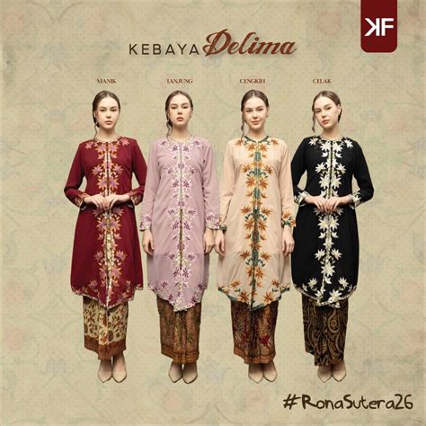 Kurung Factory Kebaya Delima Raya 2026 Modern Material Chiffon Embroidery Kain Batik Kipas