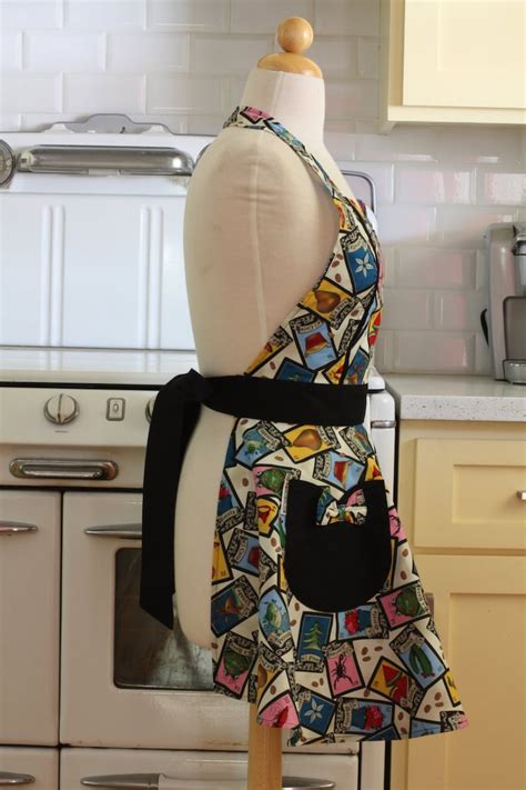 Apron Retro Style Sweetheart Neckline Loteria Full Apron Etsy