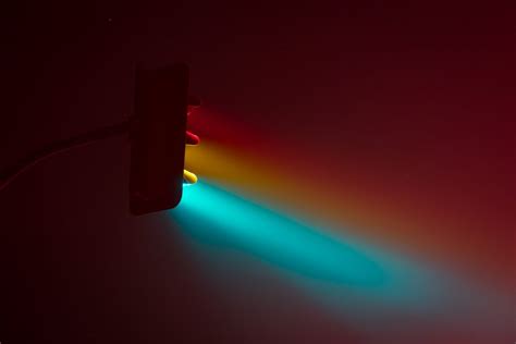 Street Light Art Traffic Signals Emit Surreal Rainbow Streams In Hazy