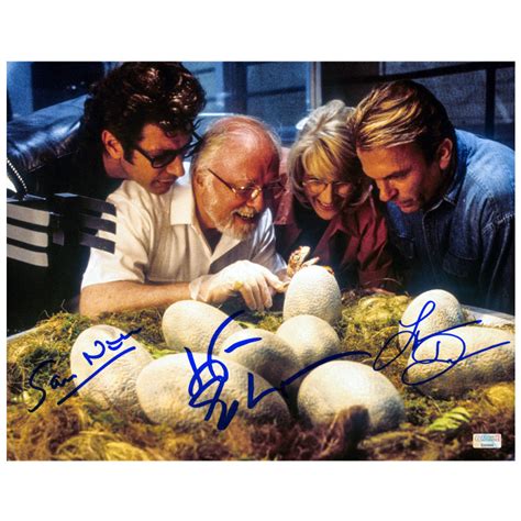 Laura Dern Jeff Goldblum Sam Neill Autographed 1993 Jurassic Park Ha