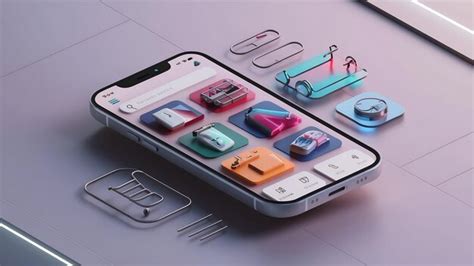 Online Shopping Mobile Application 3d Rendering Premium Ai Generated