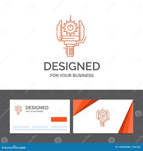 Business Logo Template For Automation Industry Machine Production Robotics Orange Visiting