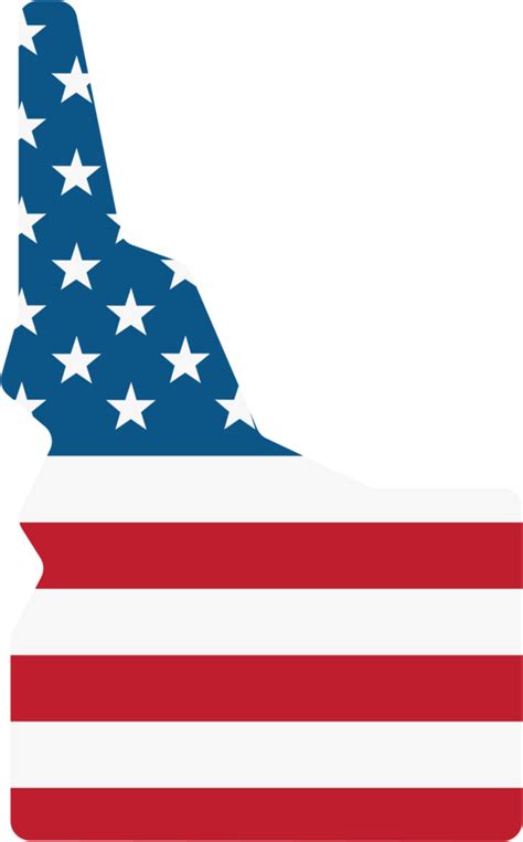 Outline Drawing Of Idaho State Map On Usa Flag 22597016 Png