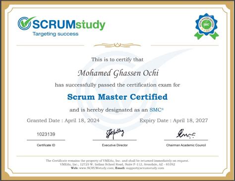 Mohamed Ghassen Ochi Smc® On Linkedin Scrummaster Agile Certification Continuouslearning…