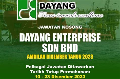 Jawatan Kosong Dayang Enterprise Sdn Bhd Desb Ambilan Disember 2023