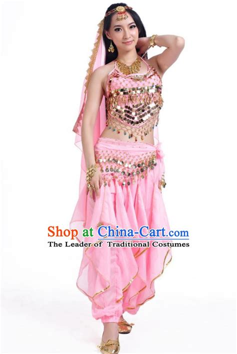 Indian Traditional Belly Dance Pink Costume India Oriental Dance