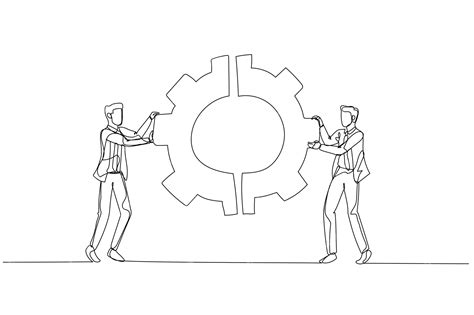 Premium Vector Illustration Of Businessman With Team Colleagues Connecting Cogwheel Gear