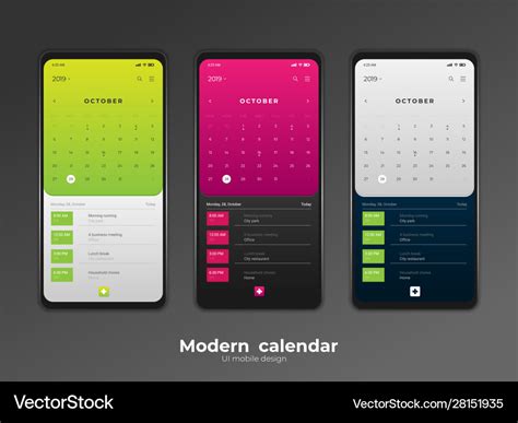 Calendar Mobile Apptasks Ui Ux Design Mockup Image