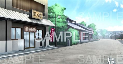 背景素材 温泉街編（温泉街 甘味処）追加しました（booth販売） 背景素材屋さんみにくるのイラスト Pixiv