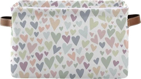 Wellsay Romantic Love Light Storage Bins Foldable Canvas Fabric Storage