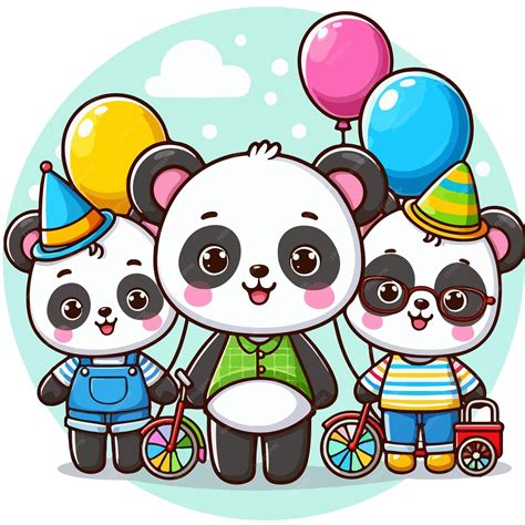 милый мультфильм панды изолирован на белом фоне векторная иллюстрация Премиум векторы