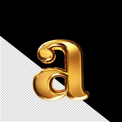 Símbolo 3d dorado con la letra biselada a Archivo PSD Premium