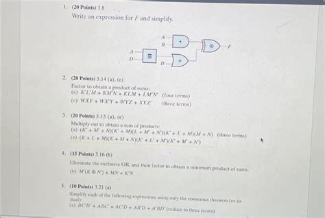 Solved 1 20 Points 38 Write An Expression For F And
