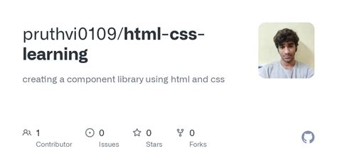 Github Pruthvi0109 Html Css Learning Creating A Component Library