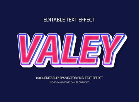 Premium Vector Valey 3d Editable Text Effect Template