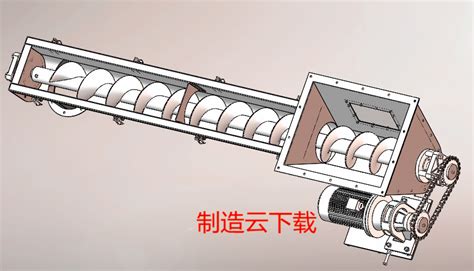 螺旋输送机3d模型solidworks 2013模型图纸下载 懒石网