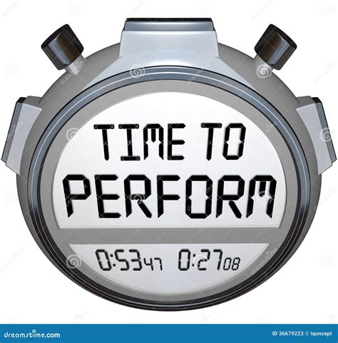 Time To Perform Stopwatch Timer Clock Action Needed Stock Illustration