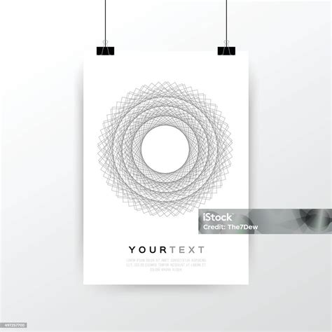 Poster Desain Lingkaran Garis Geometris Abstrak Poster Ilustrasi Stok