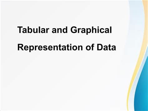 Tabular And Graphical Representation Of Datapdf