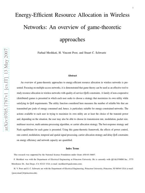 Energy Efficient Resource Allocation In Wireless Networks An Overview