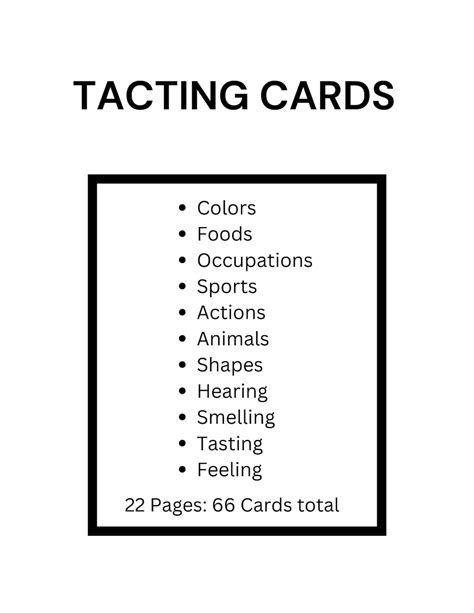 Aba Tacting Cards 66 Flashcards For Aba Therapy Sessions Behavior