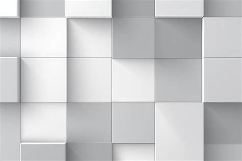 Premium Photo Abstract D Modern Square Background White And Grey Geometric Pattern Texture