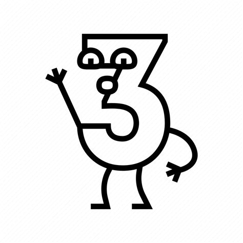 three number character cute font funny school icon download on iconfinder