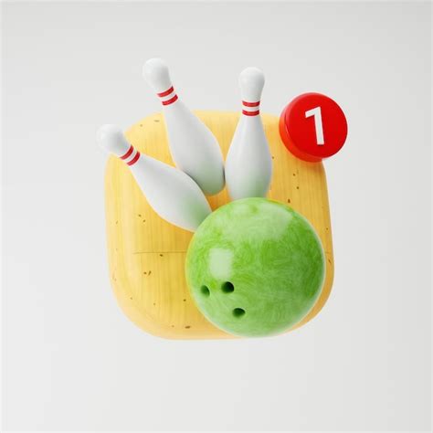 Premium Photo App Icon With Green Bowling Ball Skittles And One