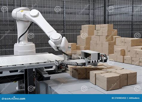 packaging and sorting robot placing items into boxes for shipping