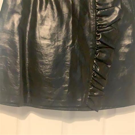 Sexy Vegan Leather Black Mini Skirt With An Depop