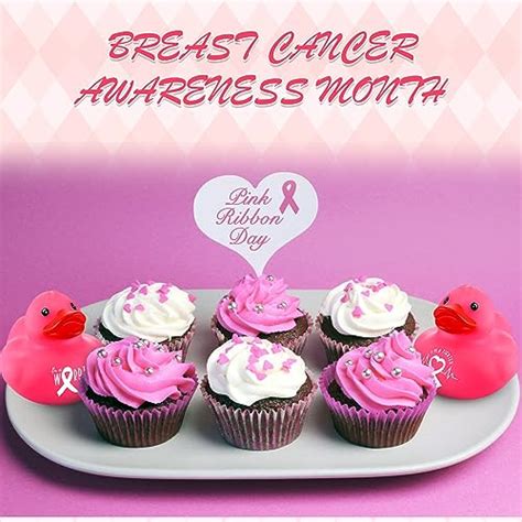 120 Pcs 2 Inch Breast Cancer Awareness Rubber Ducks Bulk Screaming