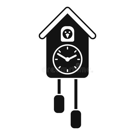 Cuckoo Clock Striking Showing Time Passing Icon Stock Vector